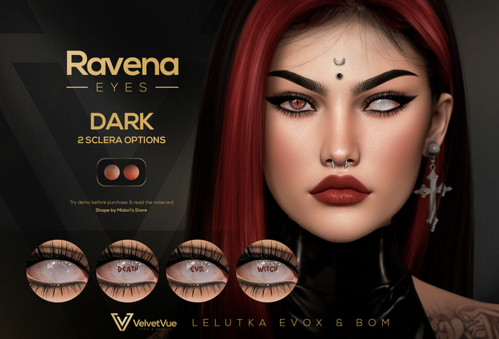 Second Life Marketplace - [ VelvetVue ] Ravena :: Dark eyes